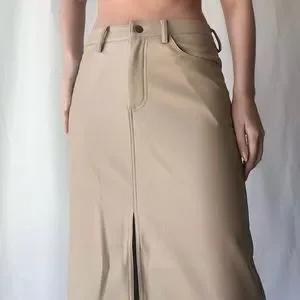 Steve Madden | Skirts | Steve Madden Pleather Midi Skirt In Tan | Poshmark